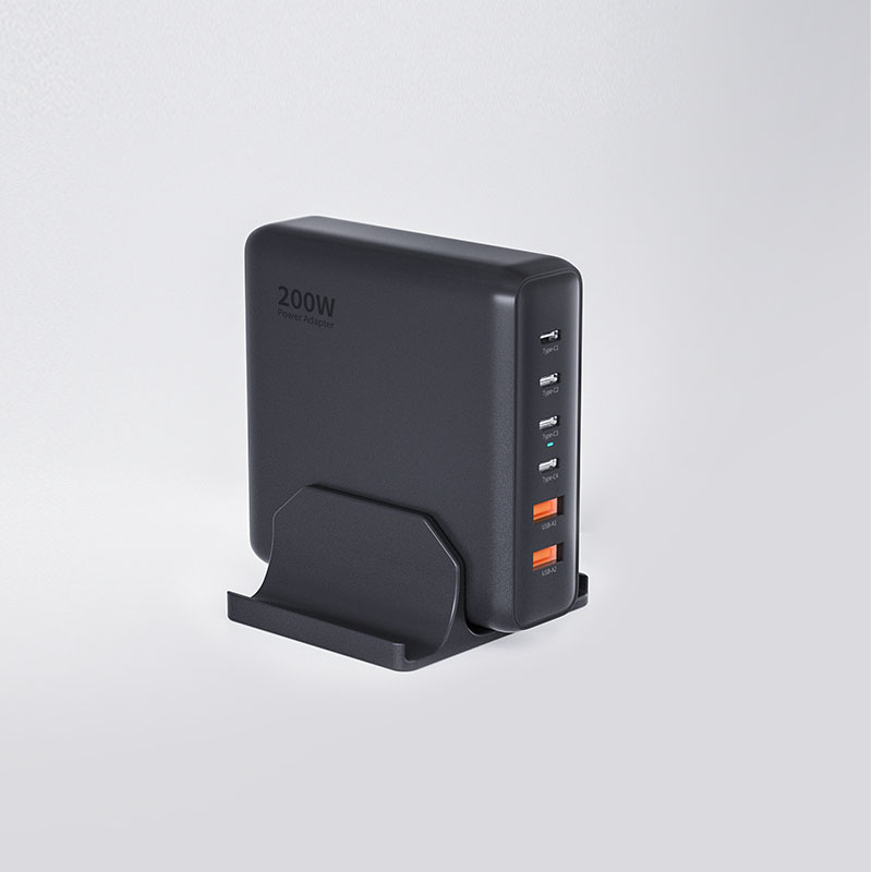 200W Versatile 6 - Port Design Desktop GaN Charger-Power Adapter, Gan ...